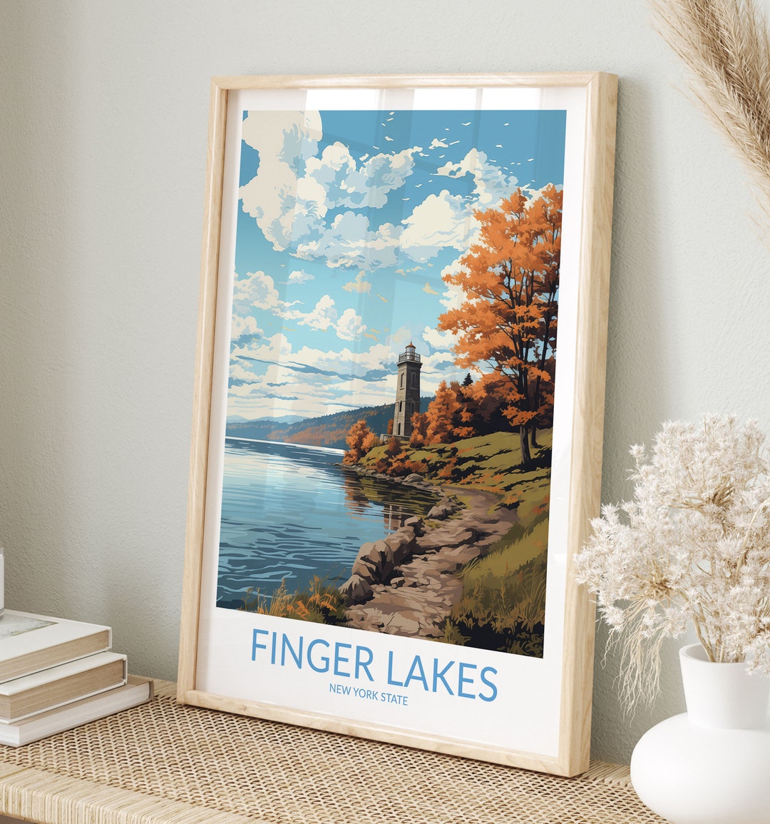Finger Lakes Print, Finger Lakes Poster, Finger Lakes Wall Art, Finger ...