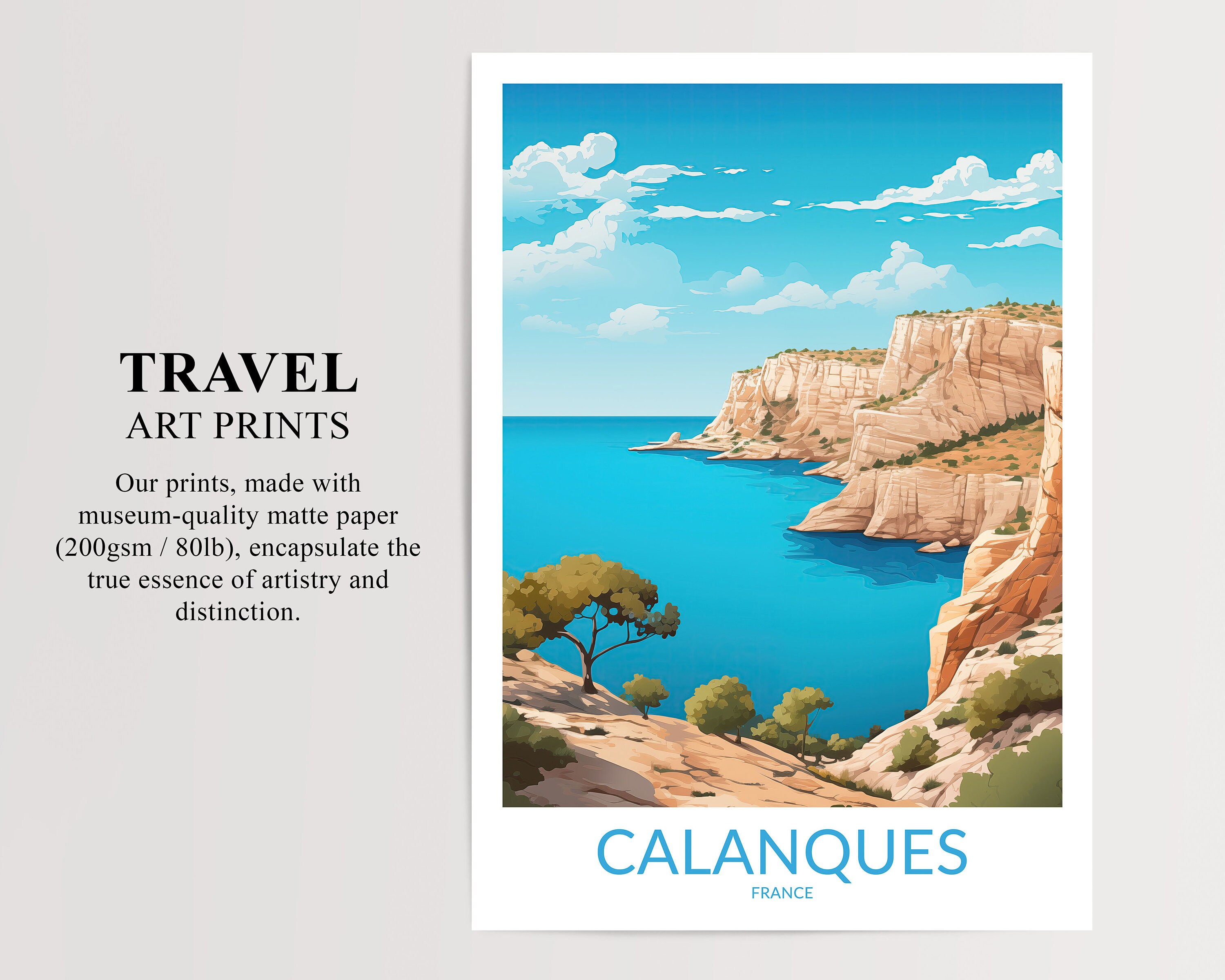 Calanques Print No 3, Calanques Poster, Calanques Wall Art, Calanques ...