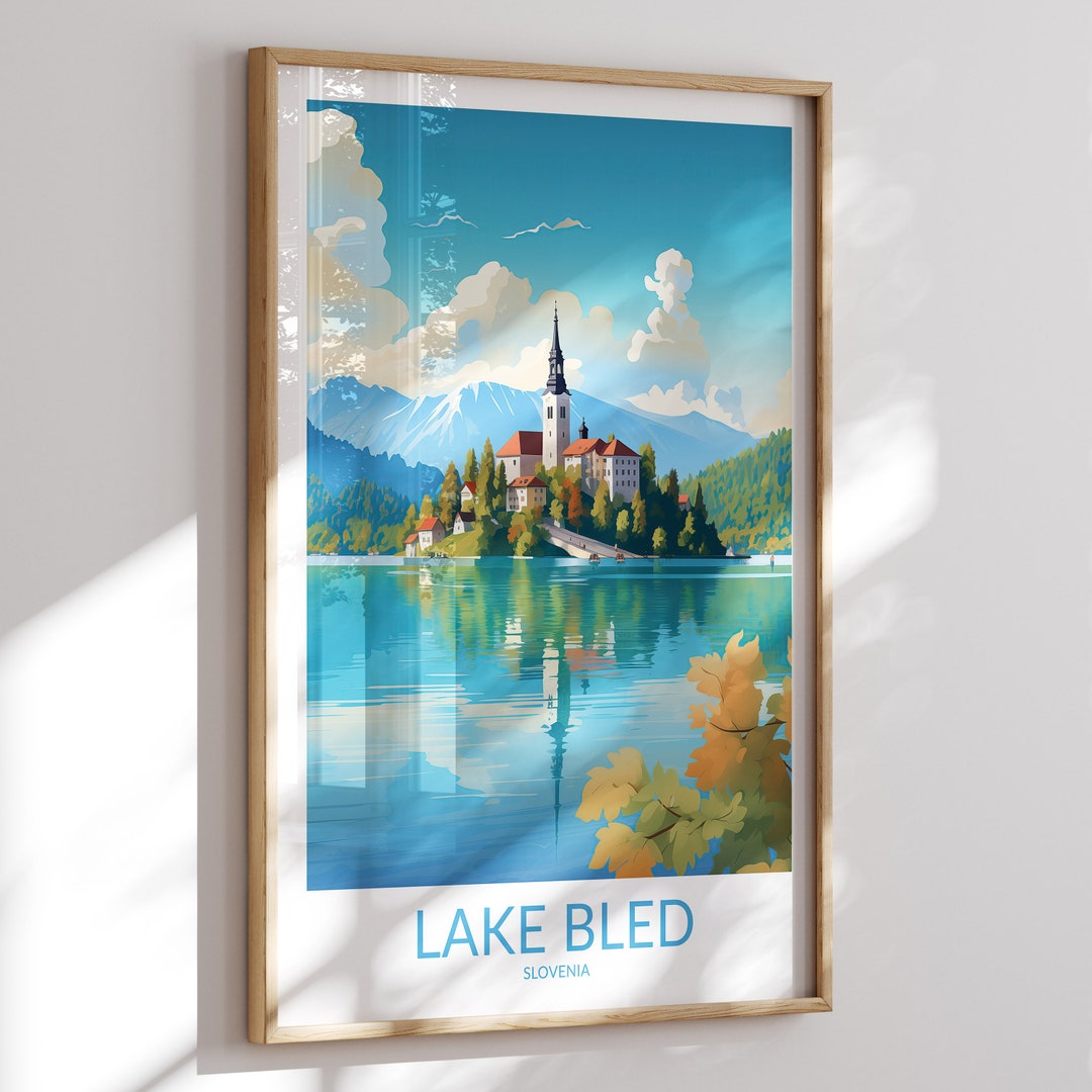 Lake Bled Print No 2, Lake Bled Poster, Lake Bled Wall Art, Lake Bled ...