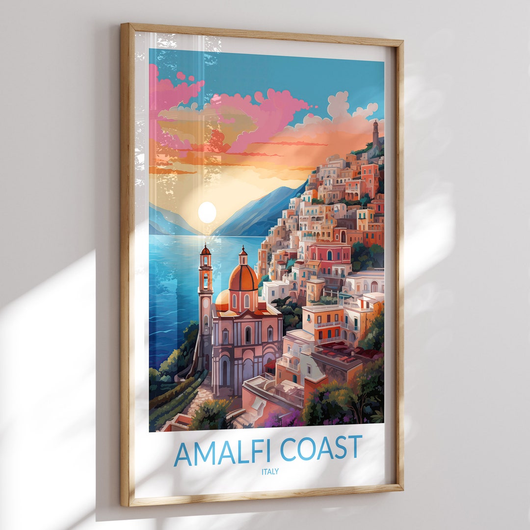 Amalfi Coast Print No 4, Amalfi Coast Poster, Amalfi Coast Wall Art ...