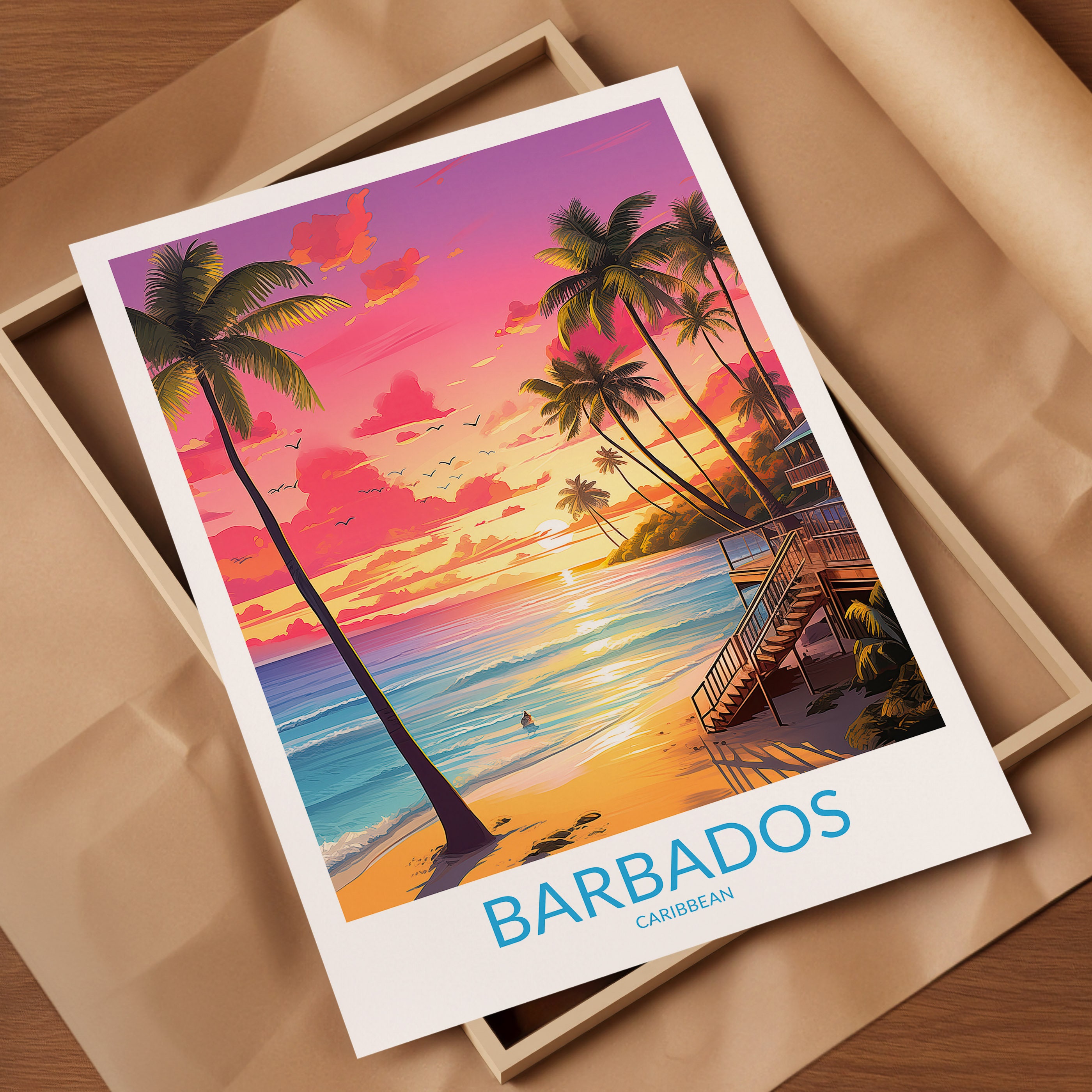 Barbados Print No 2, Barbados Poster, Barbados Wall Art, Barbados Art ...