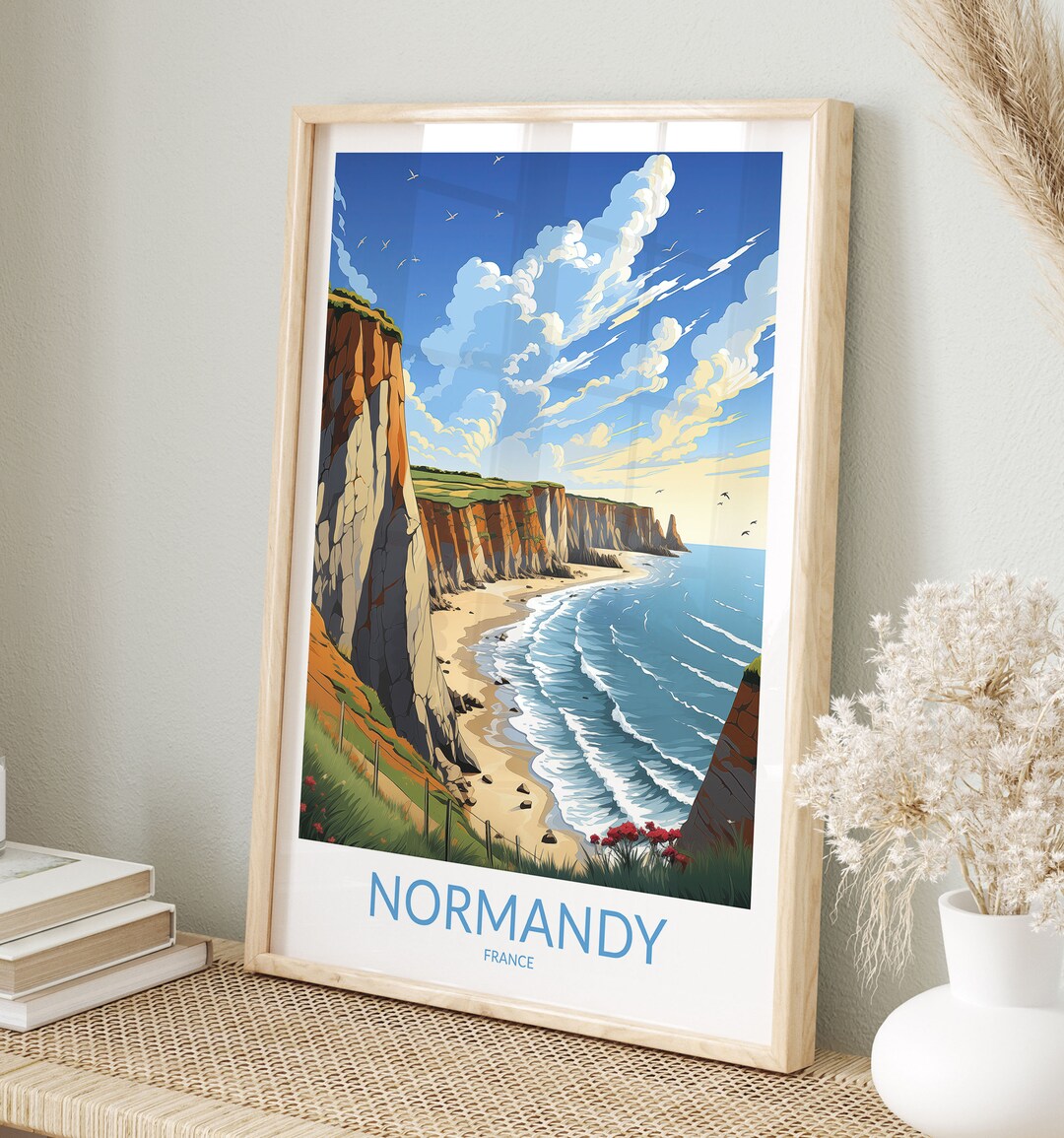 Normandy Print No 3, Normandy Poster, Normandy Wall Art, Normandy Art ...