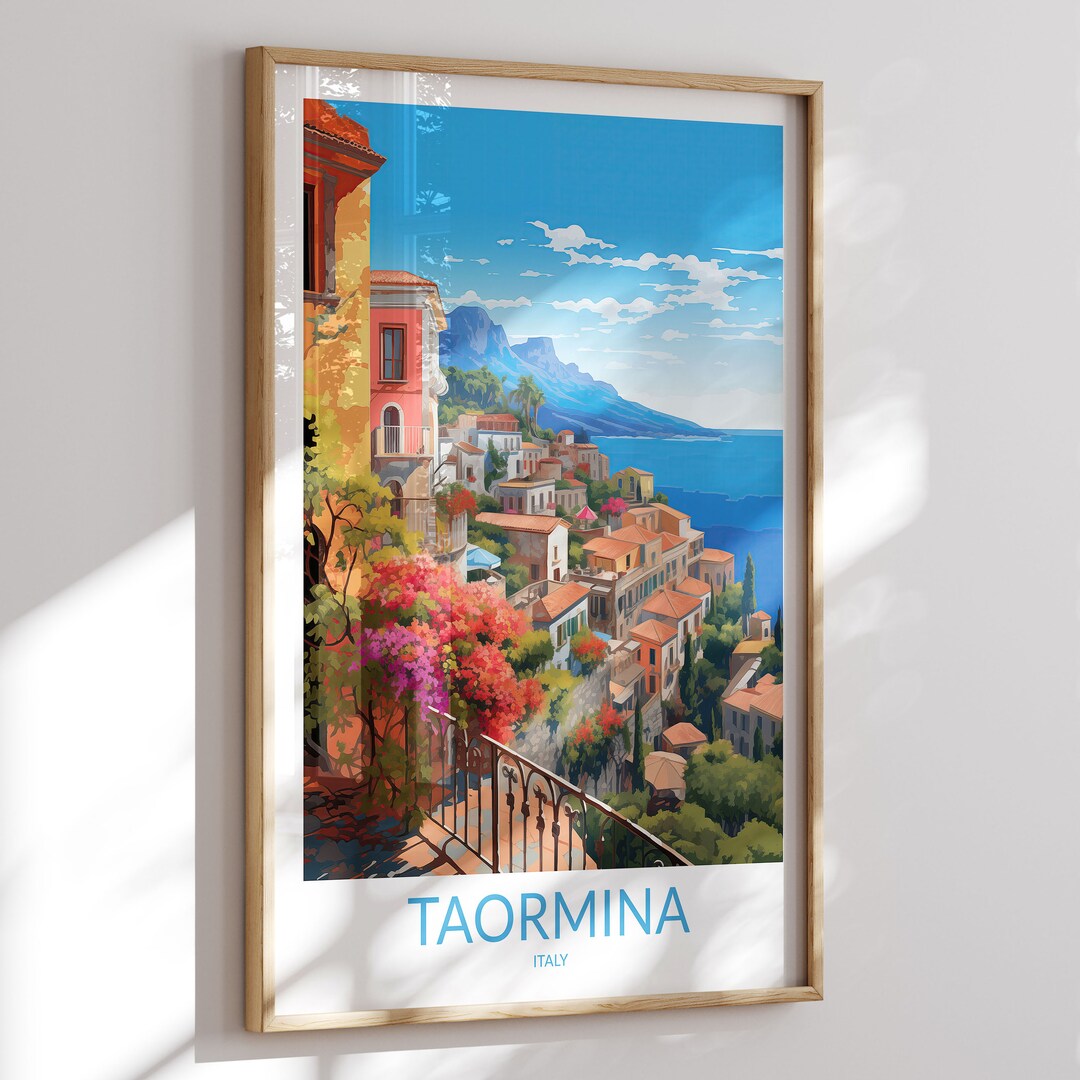 Taormina Print No 3, Taormina Poster, Taormina Wall Art, Taormina Art ...
