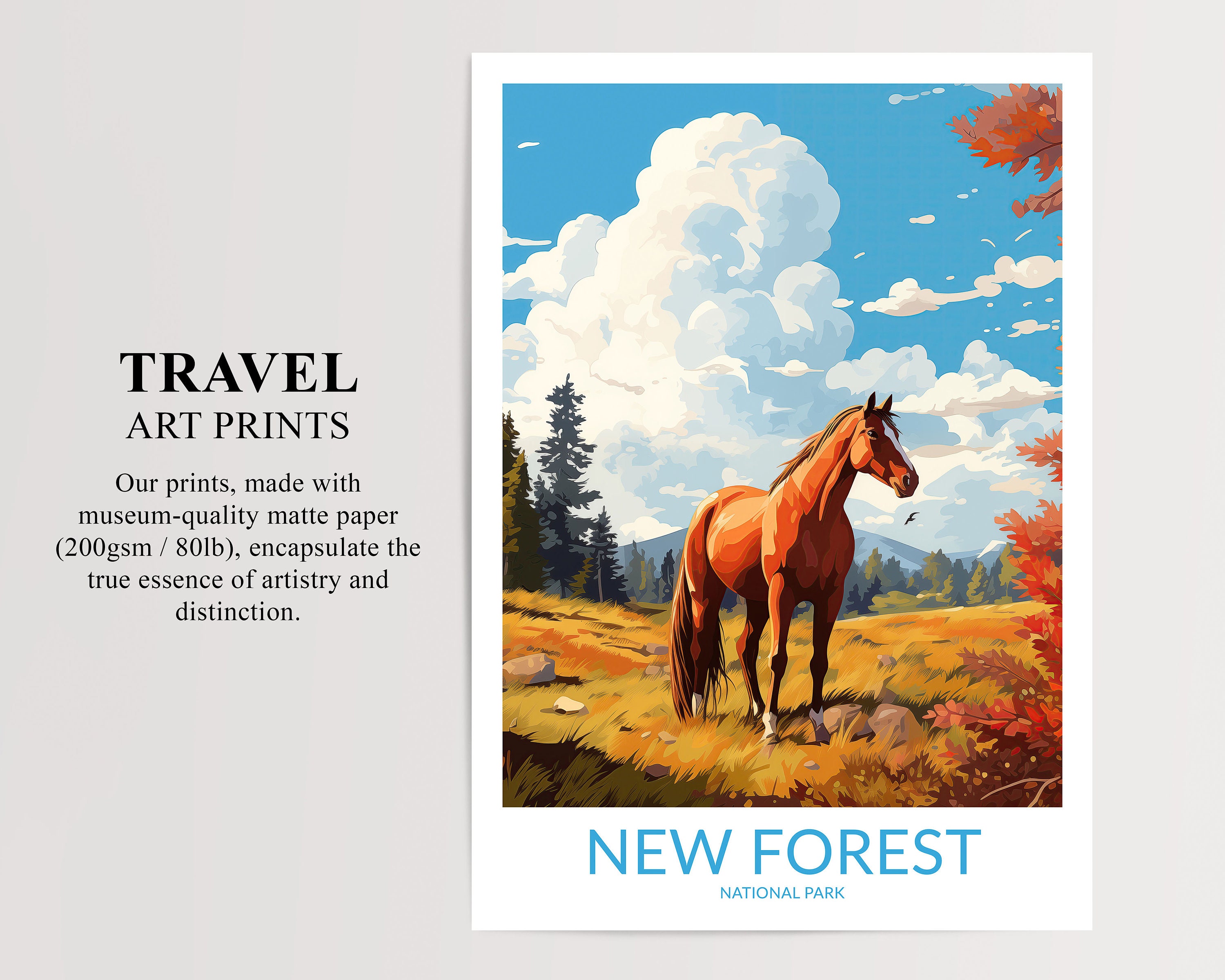 New Forest Print No 3, New Forest Poster, New Forest Wall Art, New ...