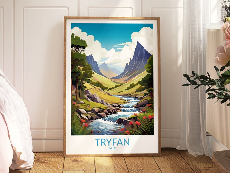Tryfan Print, Tryfan Poster, Tryfan Wall Art, Tryfan Art Print, Tryfan ...