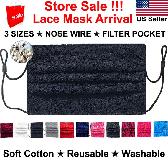 Black Lace Face Mask Lace Mask Lace Face Mask for Woman | Etsy