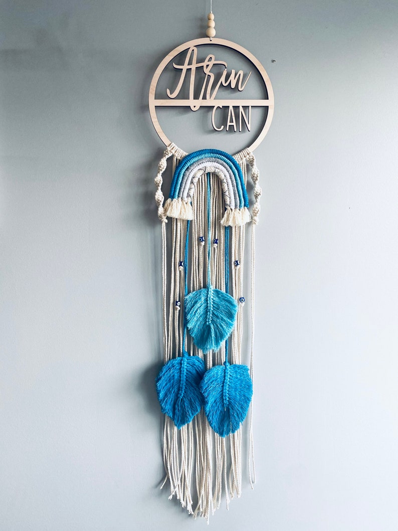 Custom Macrame Flower Nursery Name Sign: Wooden Baby Name - Etsy