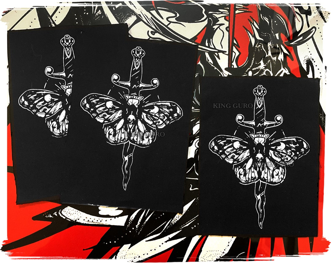 King Guro: Moth Dagger Patch | Screen Printed Patches | Hand Sew Fabric ...