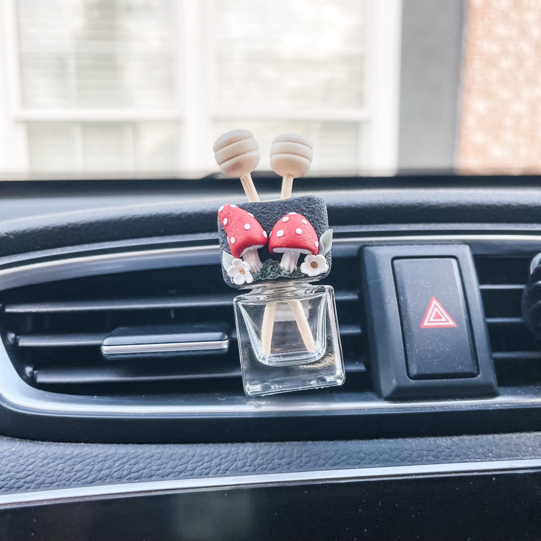 Mushroom Car Diffuser, Essential Oil Reed Vent Clip, Cute Car Accessory ...