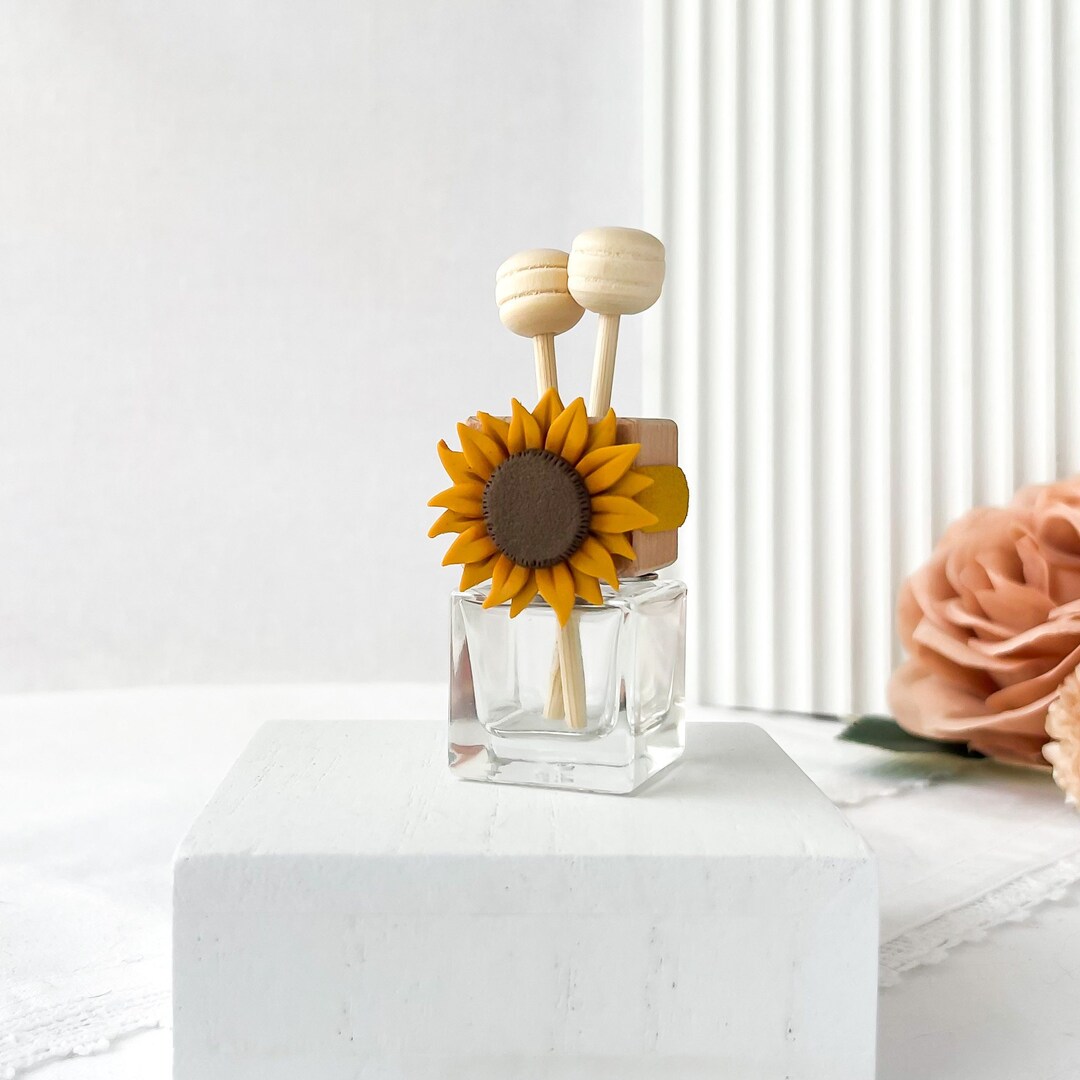 Sunflower Clip on Car Diffuser Bottle, Car Accessories, Flower Diffuser ...
