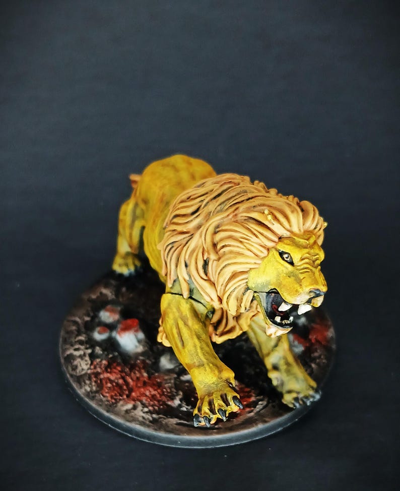 Reaper Miniature Bones Black Nemean Lion Greek Odyssey Painted - Etsy