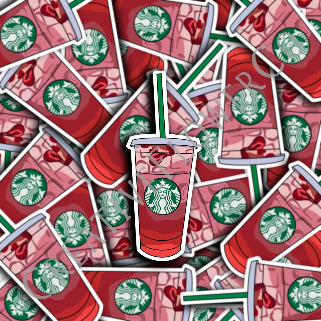 Strawberry Açaí Refresher Starbucks Sticker Bysamcole - Etsy
