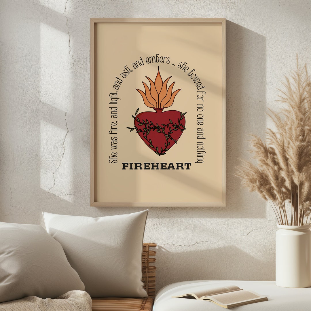 Fireheart: Throne of Glass Inspired Wall Decor Print Reading Print ...
