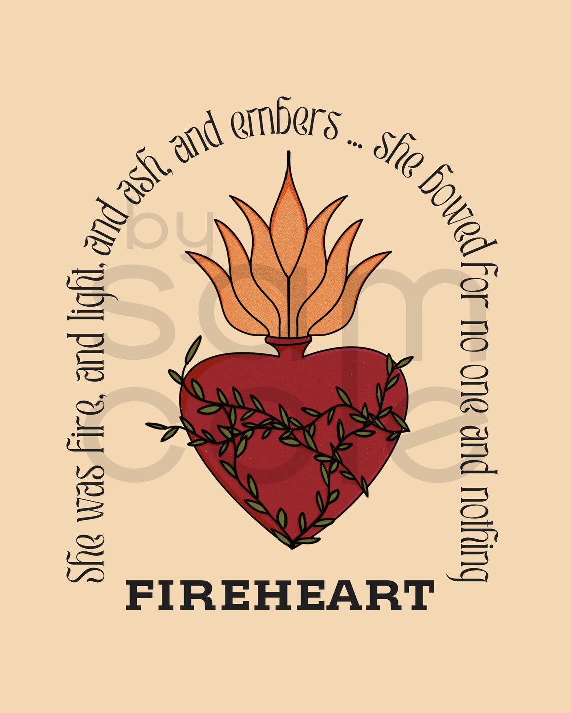Fireheart: Throne of Glass Inspired Wall Decor Print Reading Print ...