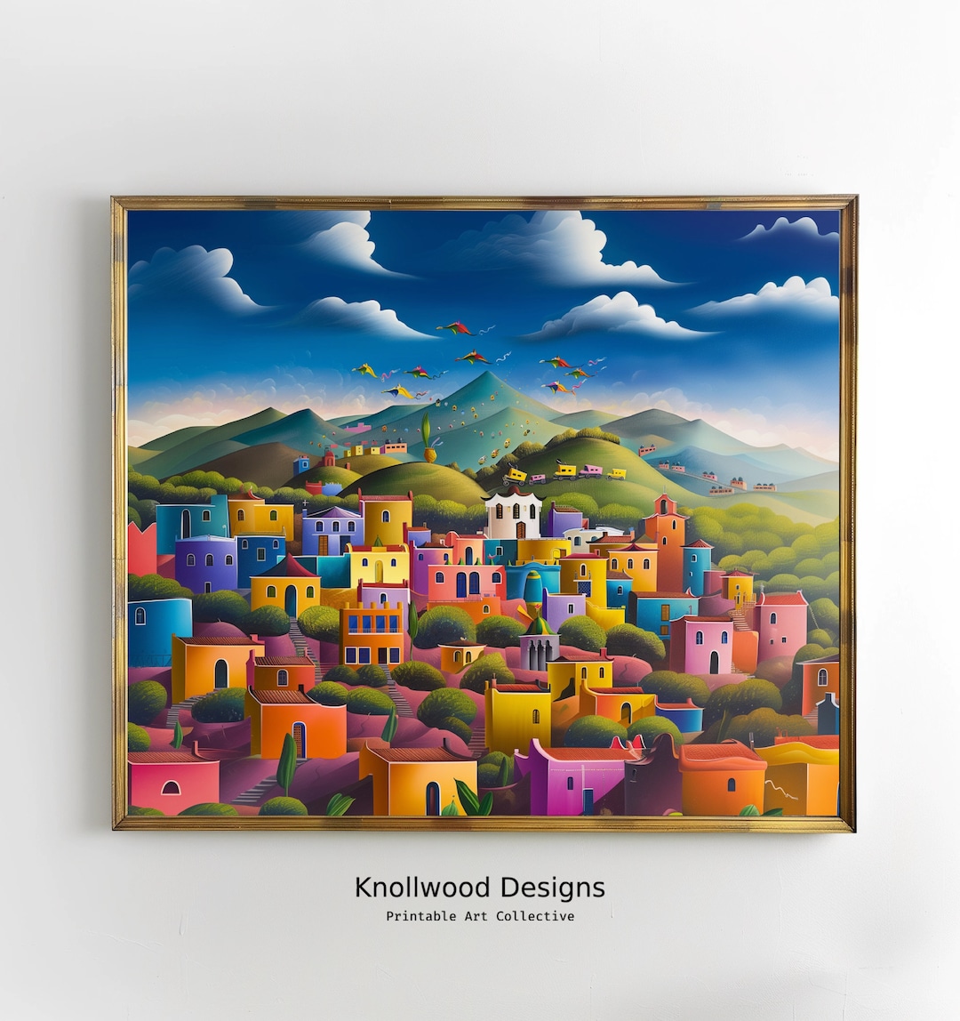 Latin America Painting Scene | Hispanic Heritage Colorful Landscape ...