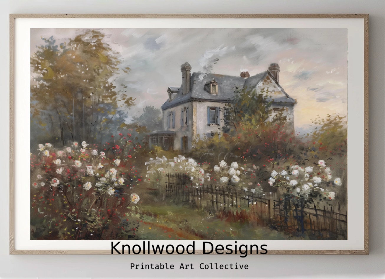Cottage Painting Scene | Farmhouse Decor | Charming Country Scene ...