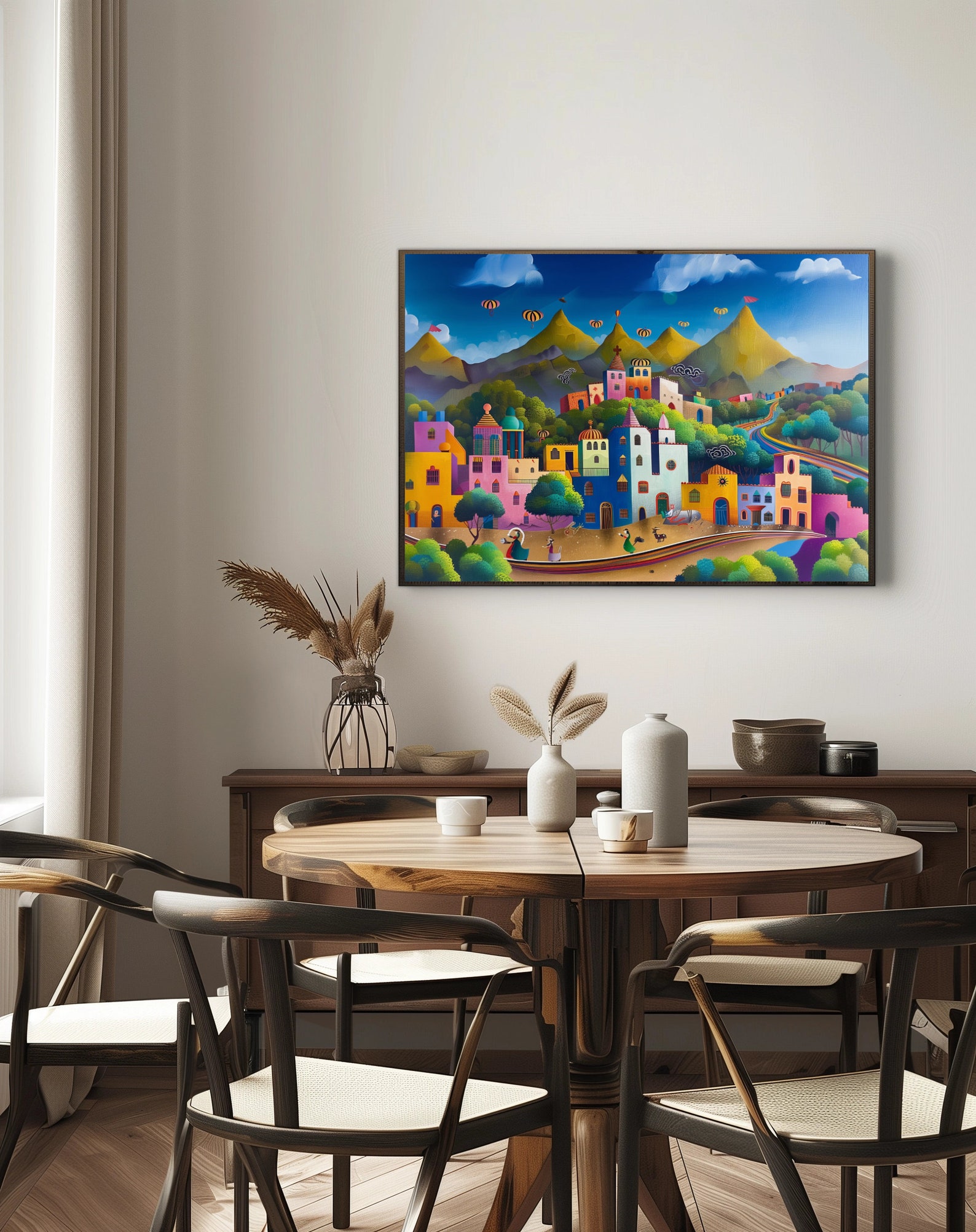 Latin America Painting Scene | Hispanic Heritage Colorful Landscape ...