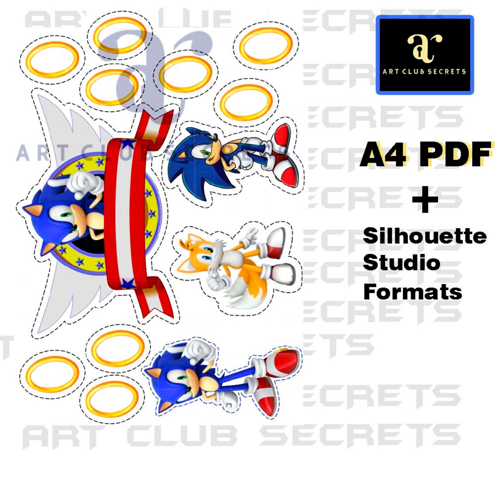 SONIC Cake Topper Cake Decor Printable Centerpiece | Etsy