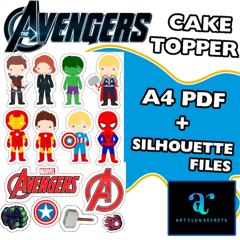 AVENGERS Cake Topper avenger Cake Decor Printable | Etsy