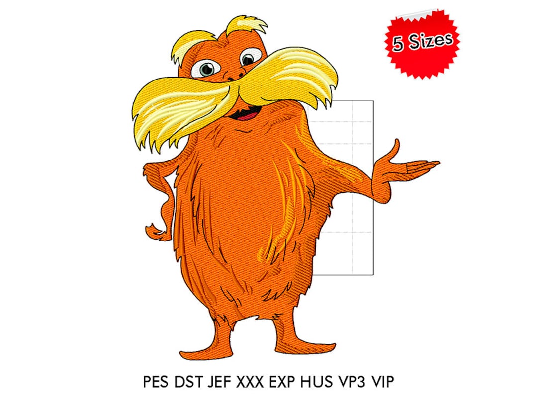 Lorax Machine Embroidery Design: Whimsical Decor (instant Download) - Etsy