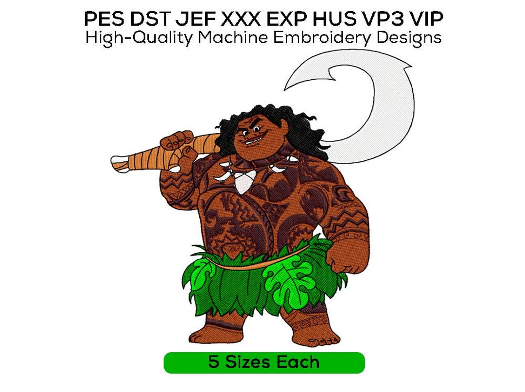 Maui Embroidery Design | Digital Machine Embroidery File | Polynesian ...
