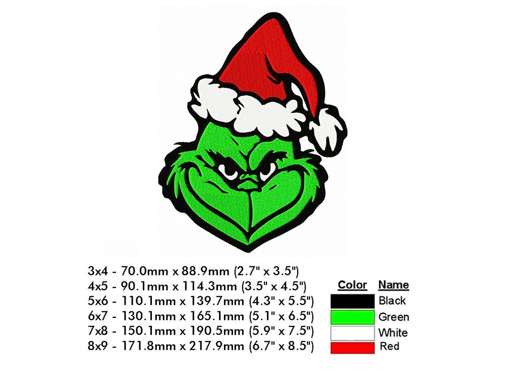 Grinch Embroidery Designs, Full Pack, Christmas Embroidery (instant ...