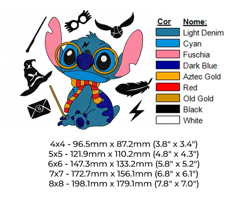 Stitch Wizard Embroidery Design, School Magic Castle (instant Download ...