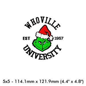 Grinch Whoville University Est 1957 Machine Embroidery Design ...