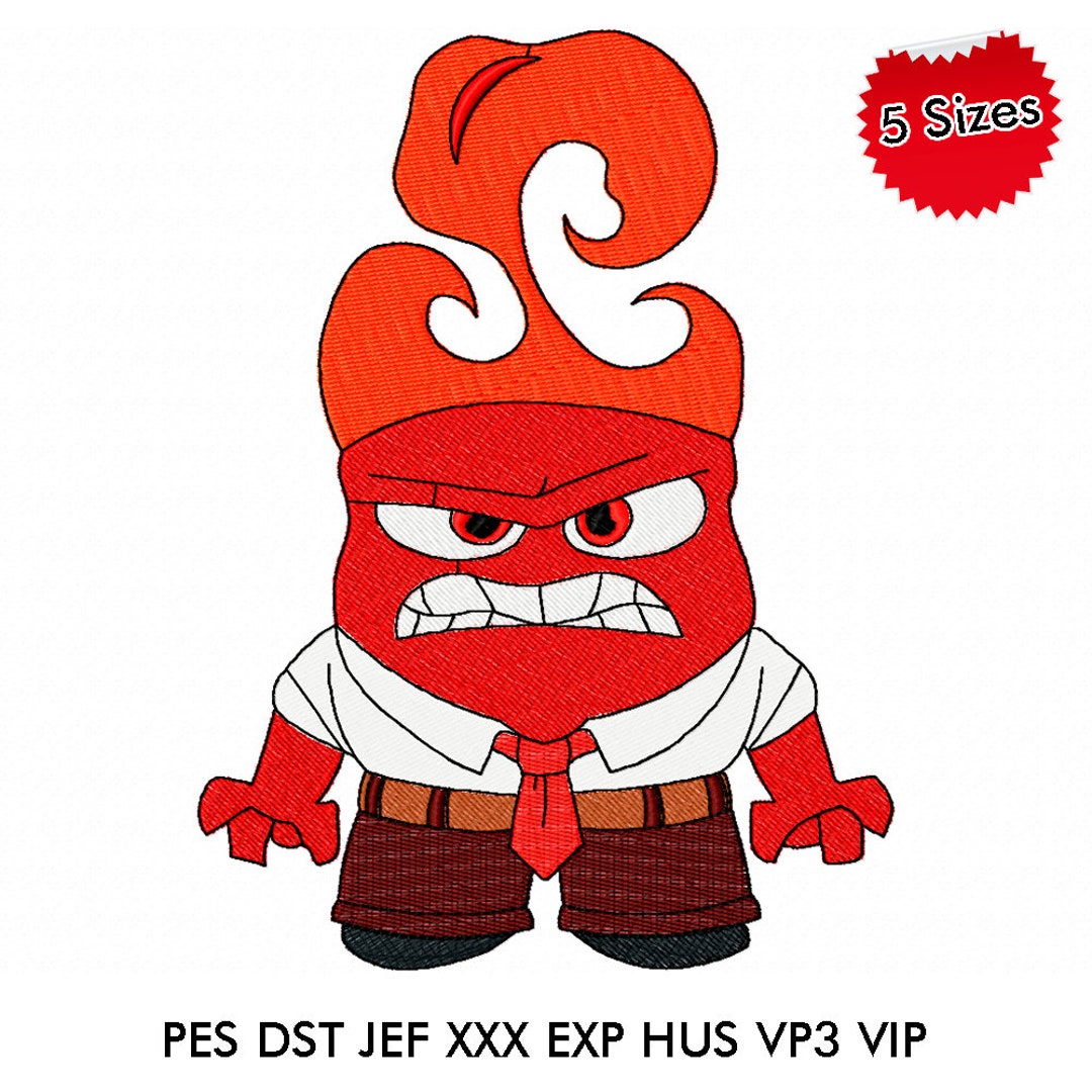 ANGER From INSIDE OUT Machine Embroidery Design Files, Instant Download ...