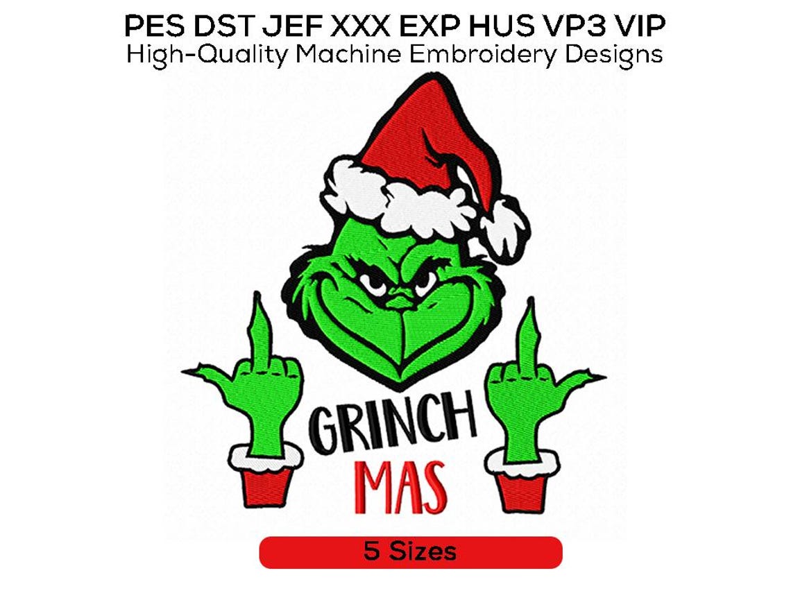 Grinch Middle Finger Machine Embroidery Design (digital Download) - Etsy