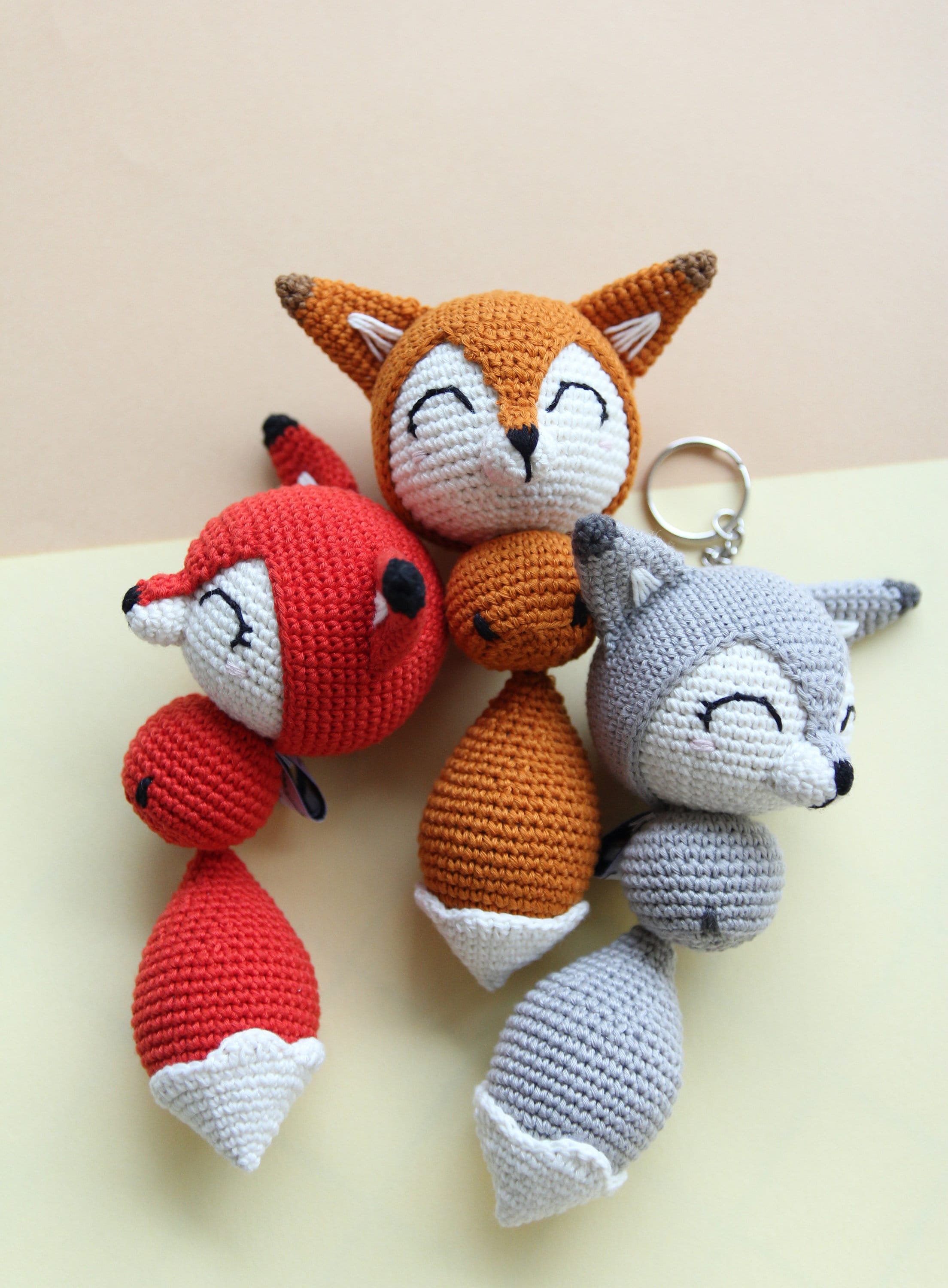 Fox Keychain Handmade Keychain Fox Amigurumi Handmade Gift | Etsy