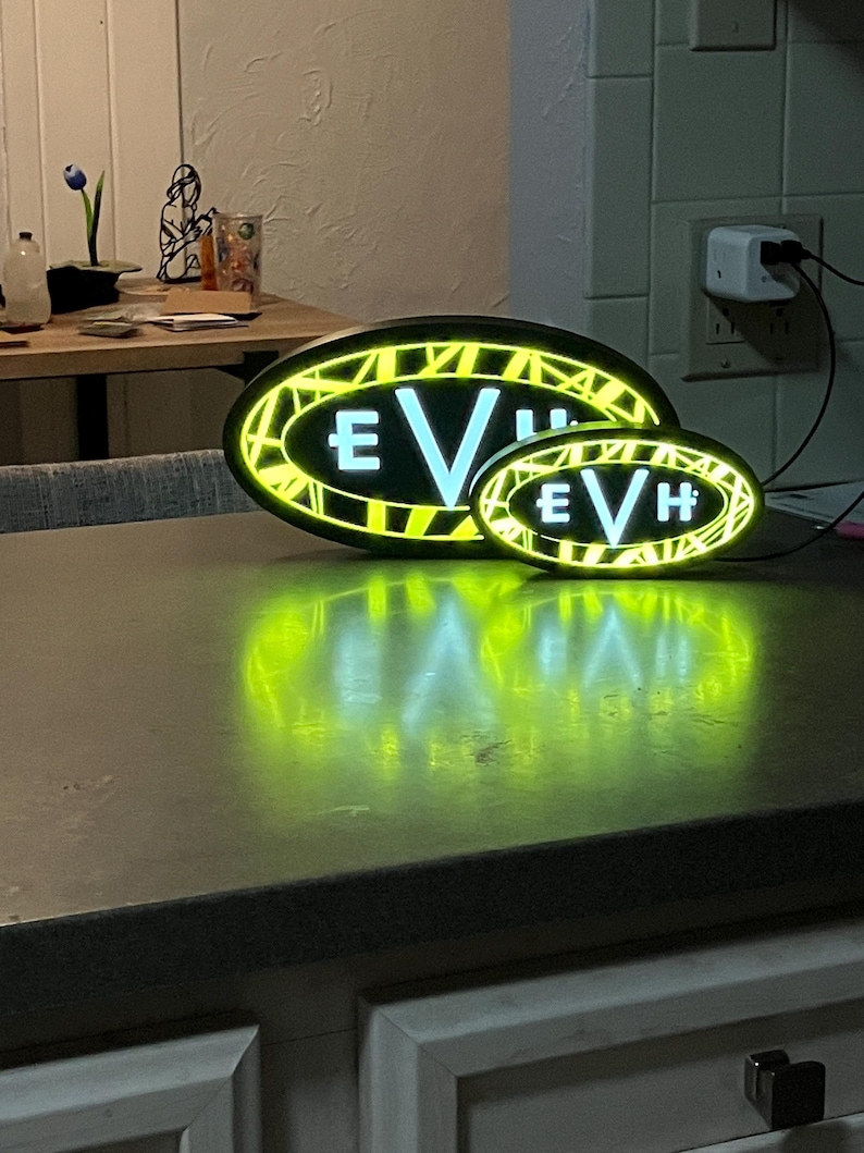 Custom 3D Printed LARGE Eddie Van Halen EVH Bumblebee Light Box!! 12 ...