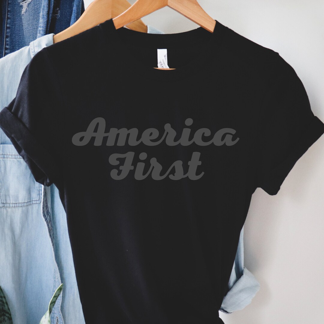 Unisex Black on Black America First Shirt, Patriot Shirt, Patriotic ...