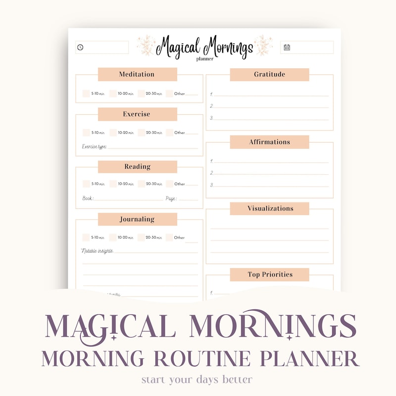 Miracle Morning Planner - Etsy