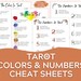 Tarot Colors and Numbers Cheat Sheets PDF Printable for | Etsy