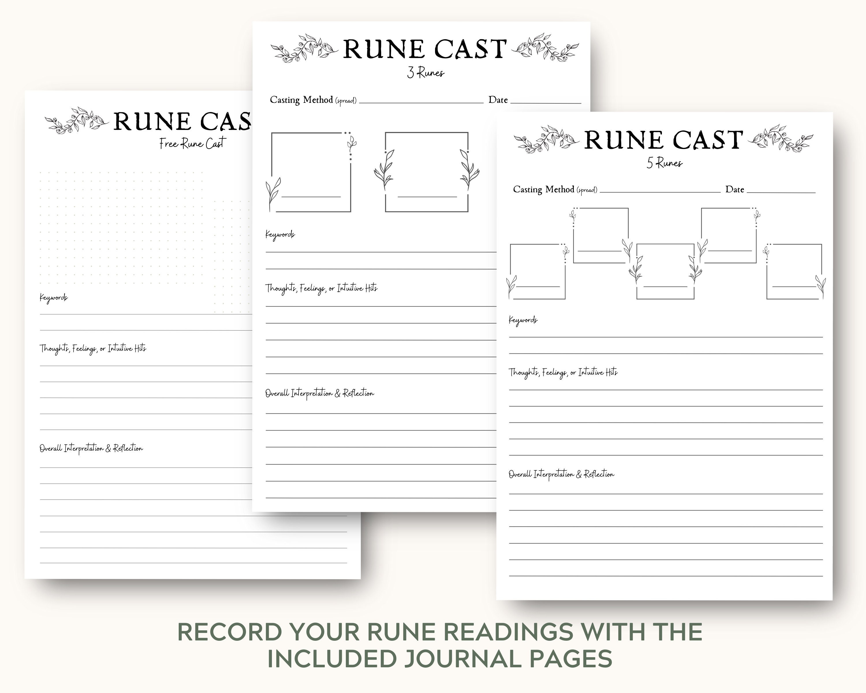Runes Elder Futhark Essentials Cheat Sheets and Journal, Rune Meanings ...