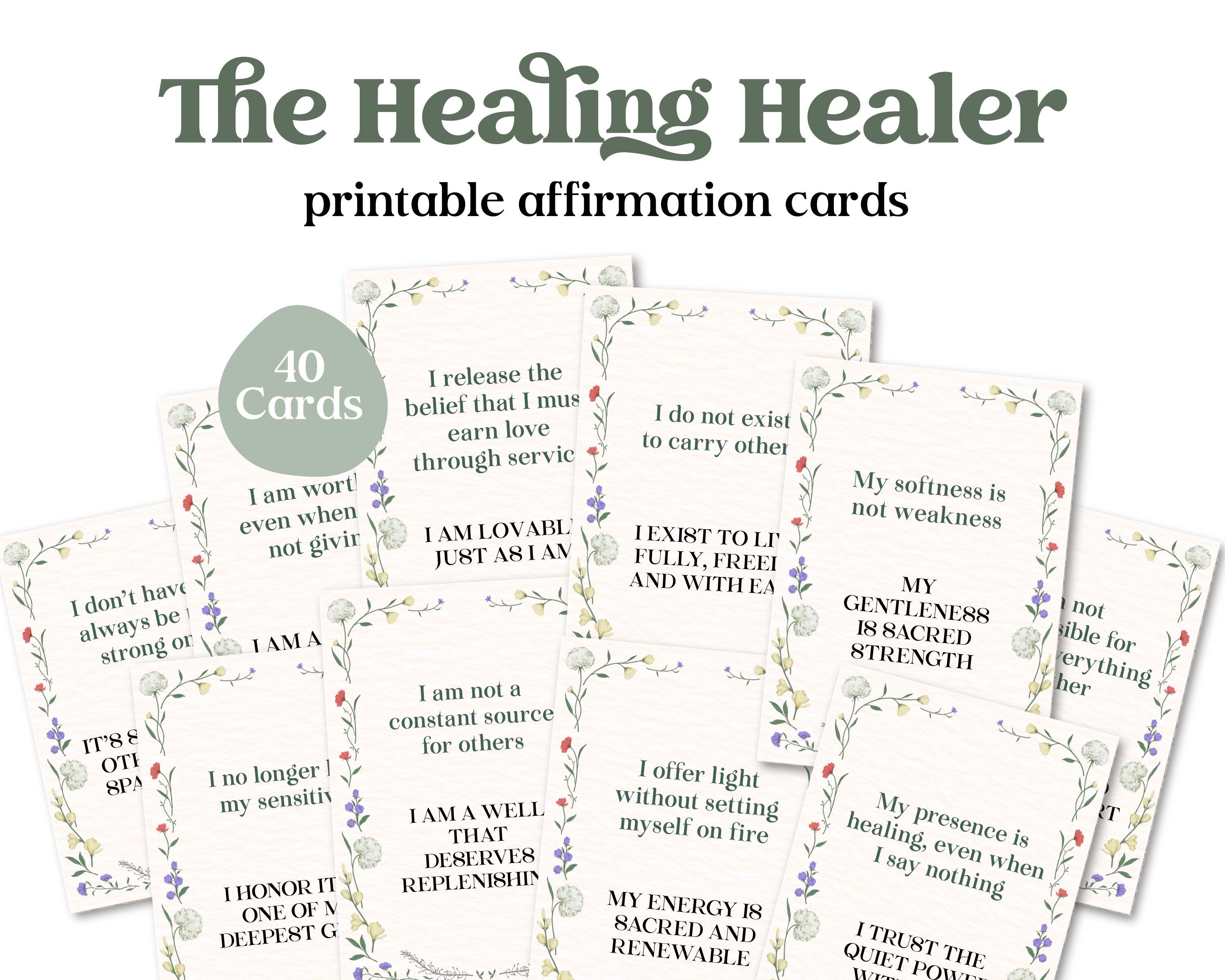 The Healing Healer, Printable Affirmation Cards, - Etsy
