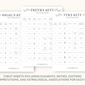 Runes Elder Futhark Essentials Cheat Sheets and Journal, Rune Meanings ...