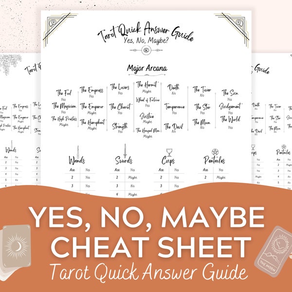 Tarot Cheat Sheet Digital - Etsy