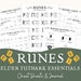 Runes Elder Futhark Essentials Cheat Sheets and Journal, Rune Meanings ...