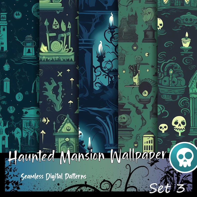 Haunted Mansion Inspired Wallpaper SEAMLESS Digital Pattern - Etsy