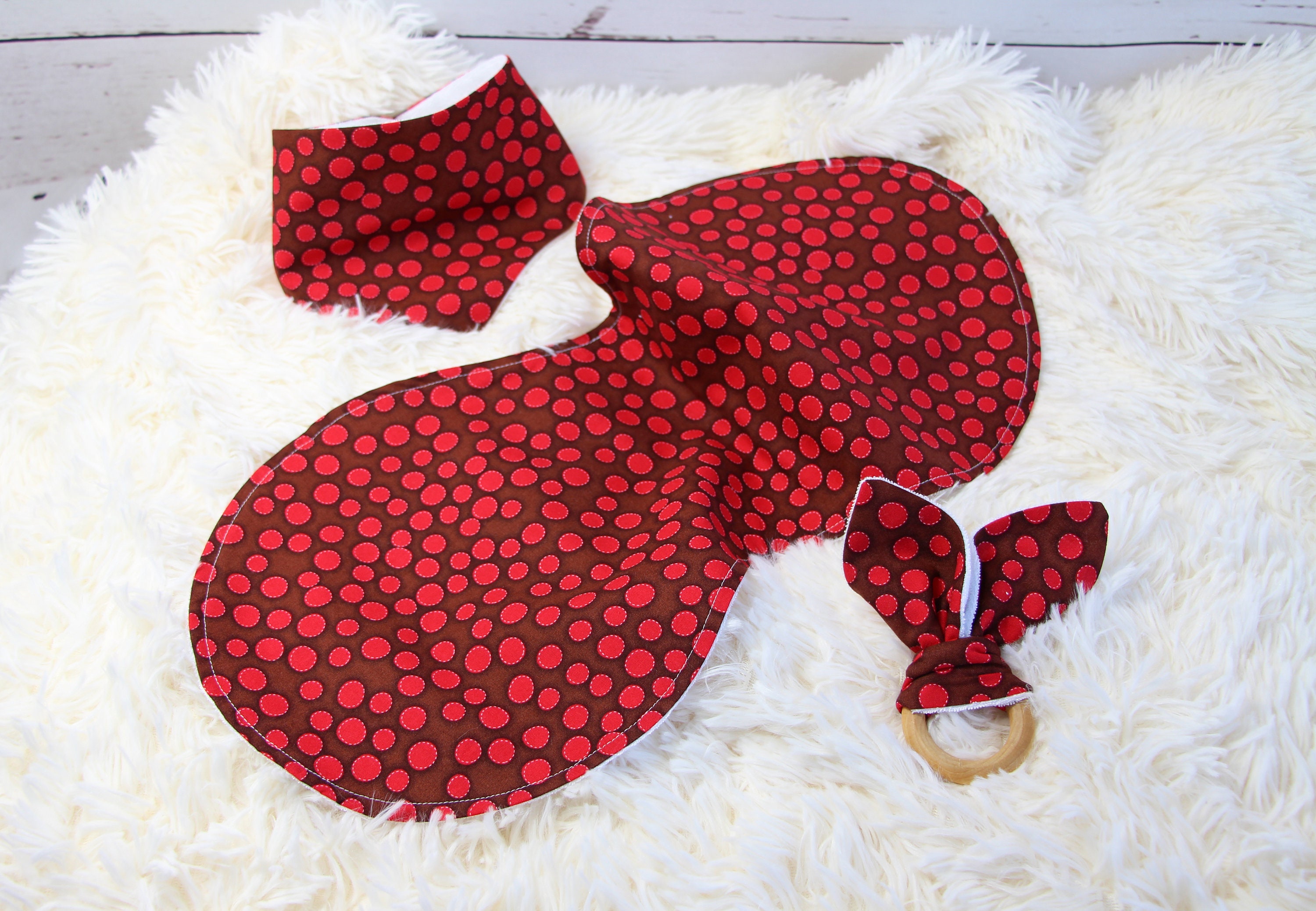 Bandana Set, Burped Cloth and Bite / Babe Fabric / Fabric Feed / Rabbit ...