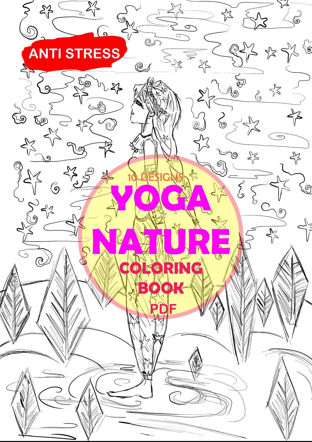 YOGA COLORING BOOK 1/adults Coloring Book/kids Coloring Book/digital ...
