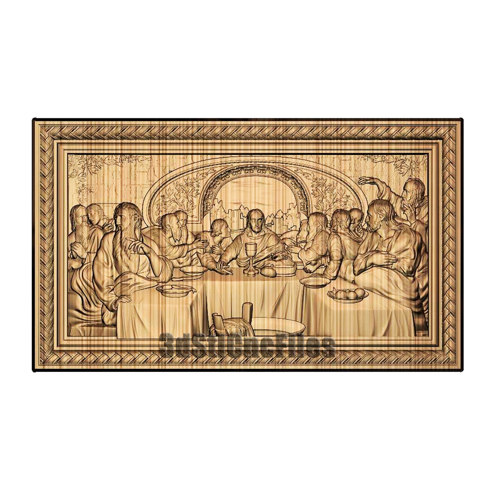 Last Supper Jesus Art 3d Stl Cnc Router Files For Wood Etsy