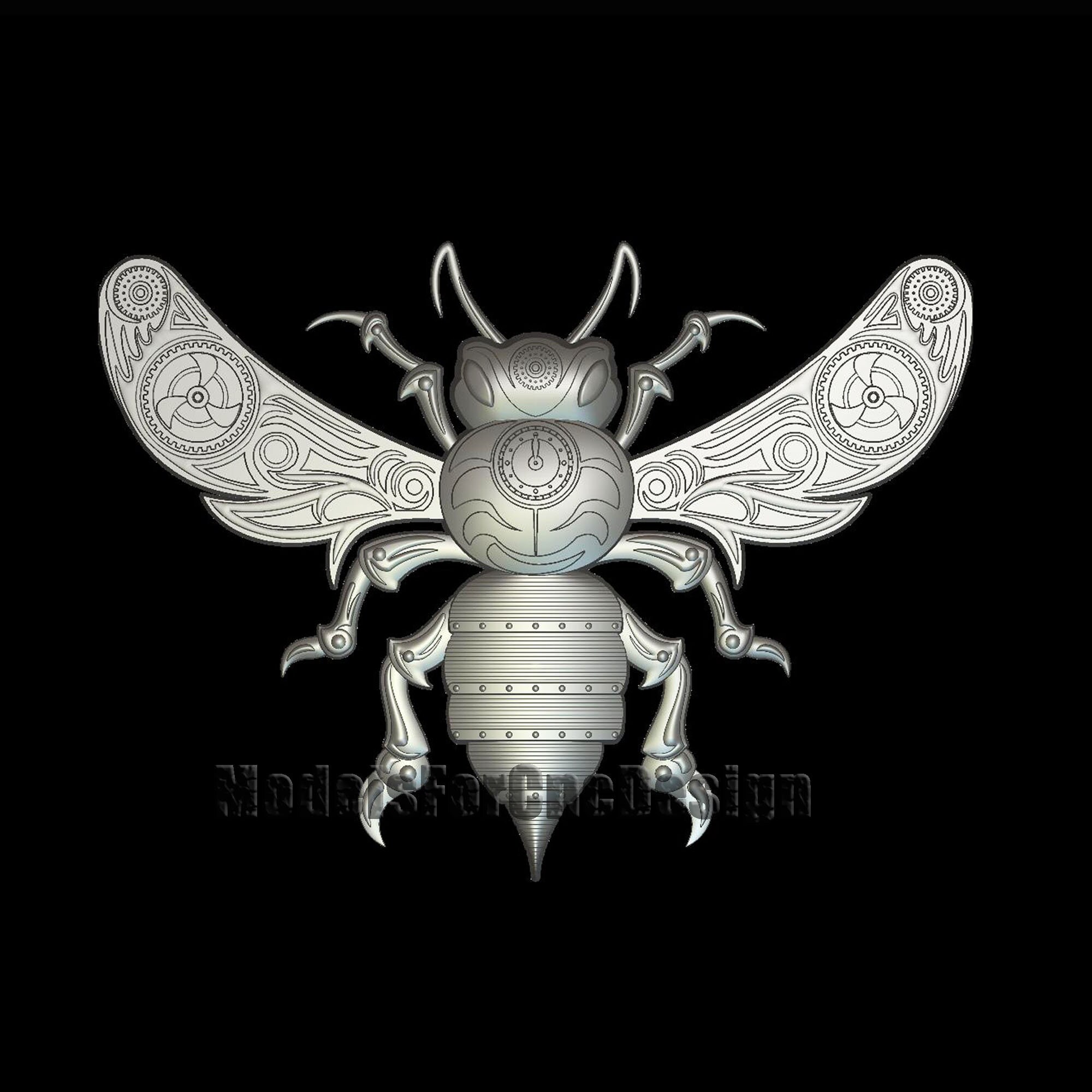 Bee Steampunk. Stl File 3D Printing Jewelry 3D Stl Model | Etsy