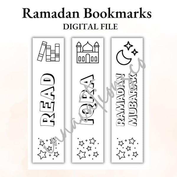 Islamic Coloring Bookmarks - Etsy