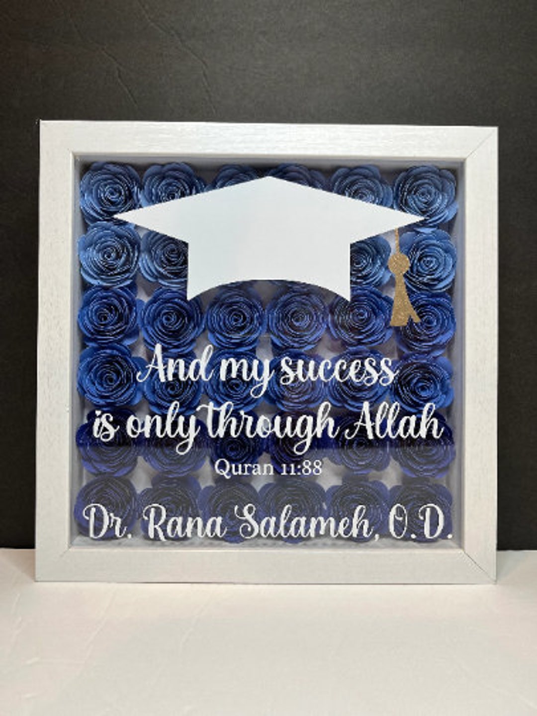 Graduation Shadow Box Islamic Graduation Gift Paper Flowers Shadow Box ...