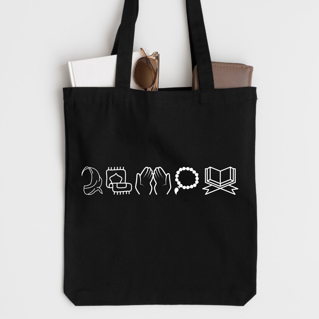 Muslim Essentials Tote Bag | Muslimah Bag | Ramadan Eid Tote Bag ...