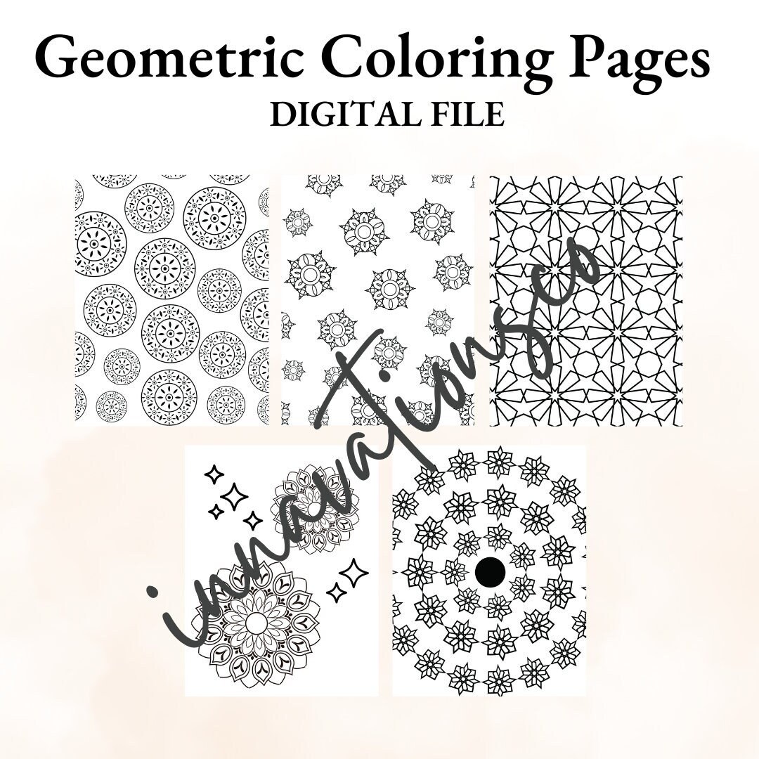 Geometric Islamic Coloring Pages | Coloring Pages Set | Islamic ...