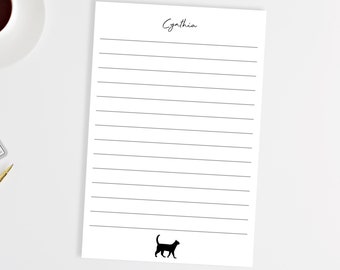 Custom Cat Sticky Notes // Black Cat Design, Gift Idea Customizable ...